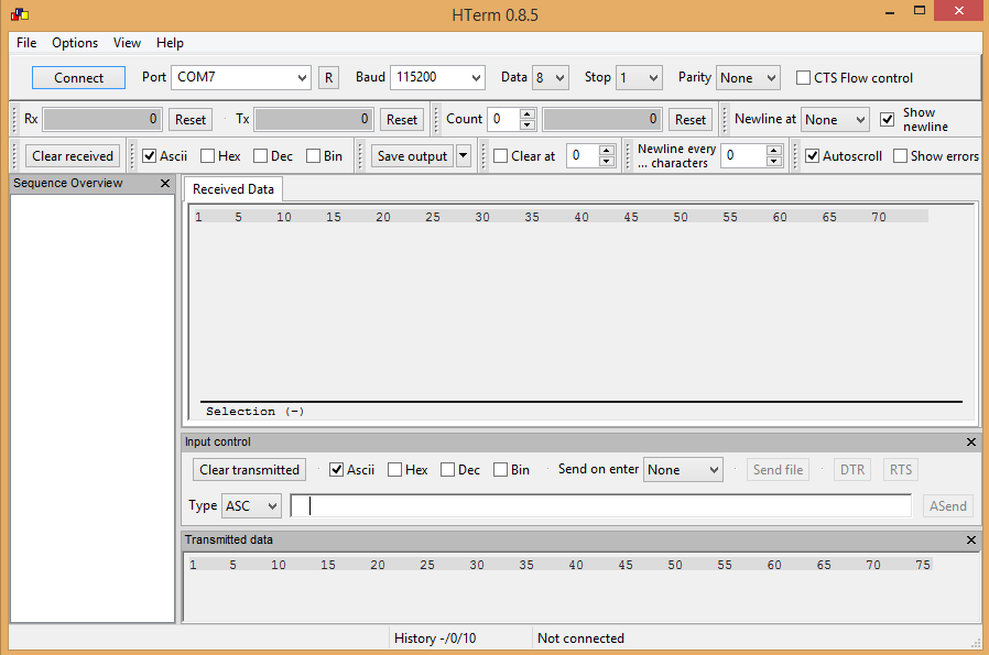 How to use Hterm for sending and receiving the serial data through USB COM port in windows PC ...
