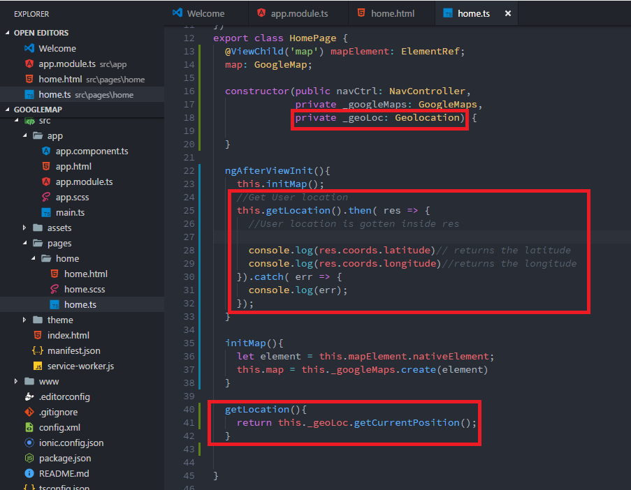 Native Google Maps and Geolocation ionic | by Ore Falomo | codeburst