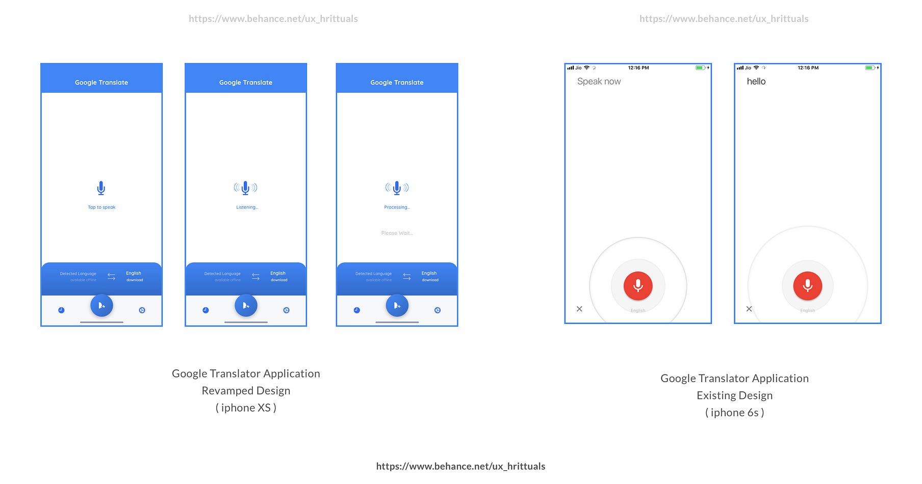 Google Translate Application — Redesign ( iOS Application )