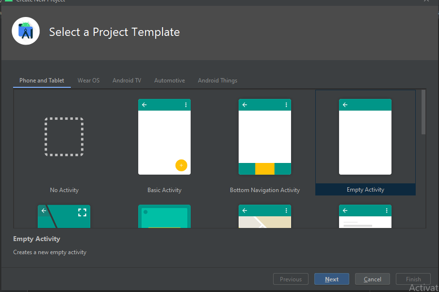 “New Project” Android Studio dan Fungsi Fiture — Fiture yg ada di Luar ...