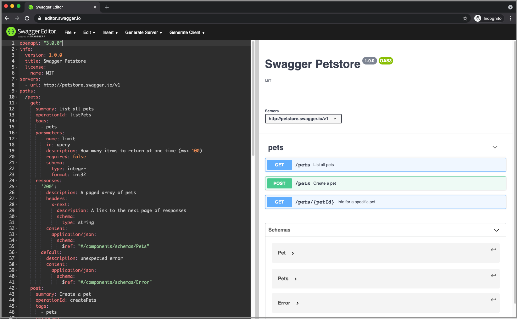 Swagger editor link generate - lasoparecycle