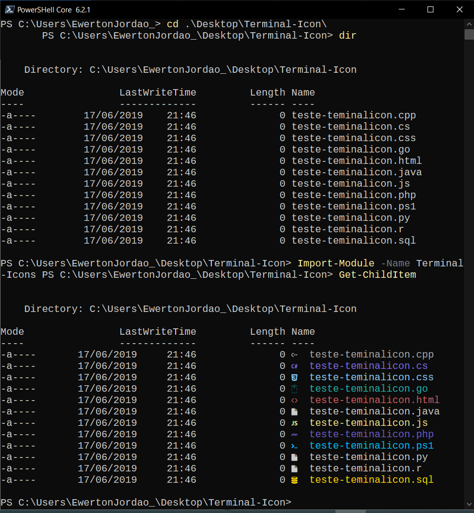 PowerShell Core | Terminal-Icons + Nerd Fonts | by Ewerton Rodrigues ...