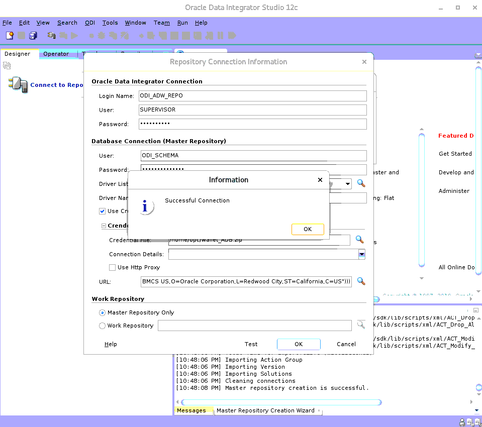 Configure Autonomous Database Adbas Repo For Oracle Data Integrator