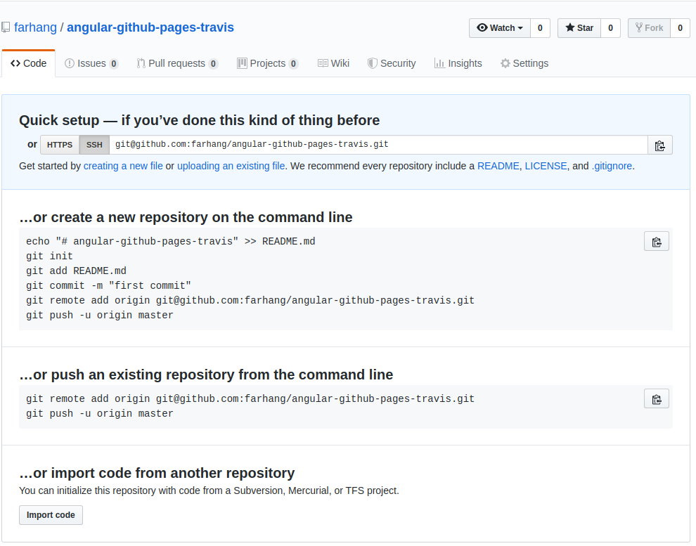 Publish your Angular application to github pages using Travis CI | by Farhang Darzi | Medium