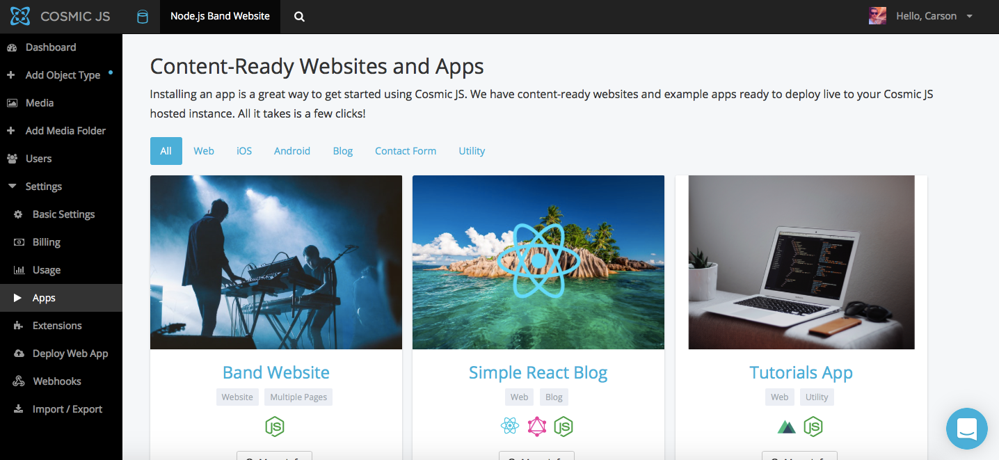 Deploy a Node.js Band Website in 3 Steps | by Carson Gibbons | HackerNoon.com | Medium