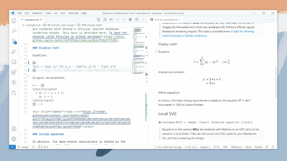 Vs Code Math To Image Write Latex Math Equations In Github Markdown The Easy Way By Spencer
