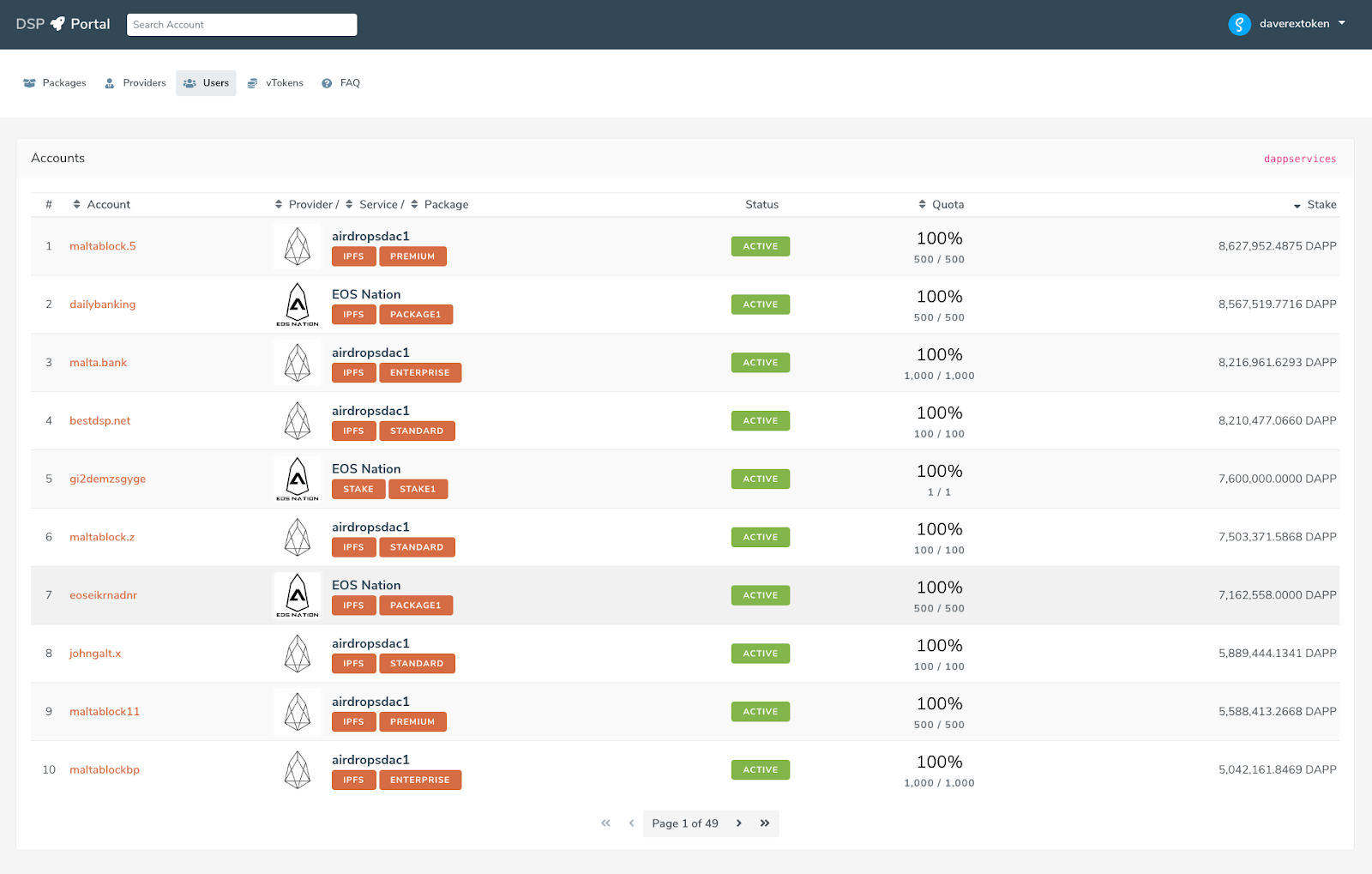 EOS Nation DSP Portal Tutorial. DAPP Service Providers (DSPs) will help ...