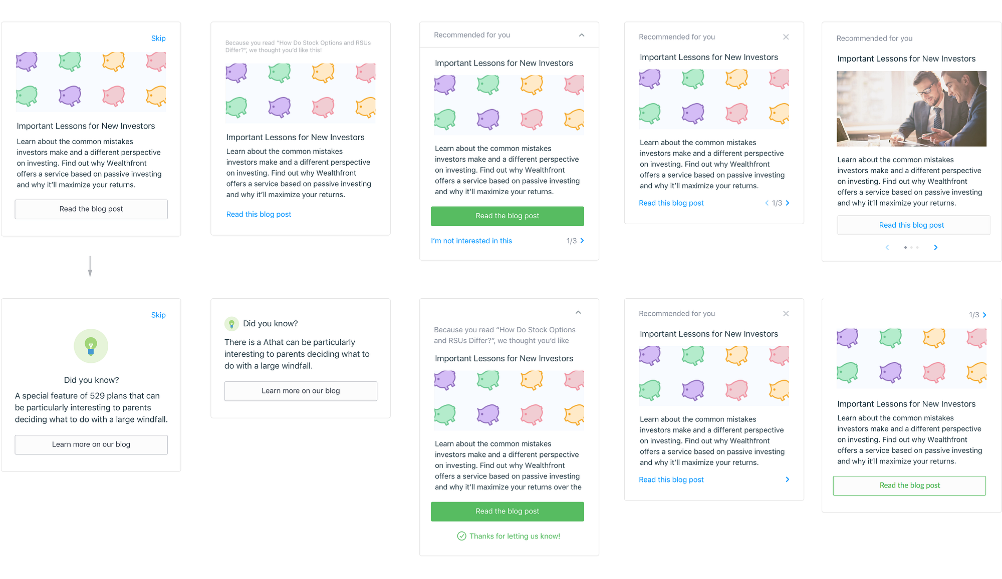 Wealthfront Case Study: Carousel Component for Dashboard | by Tracy Cai ...