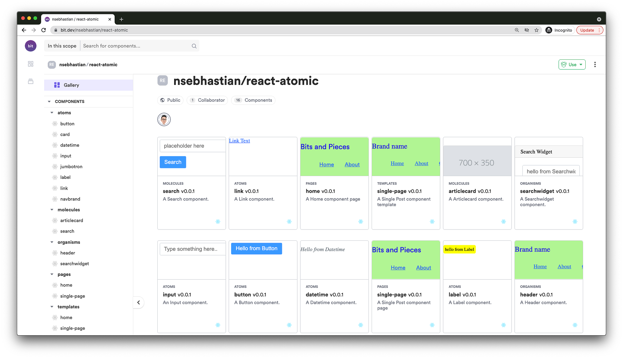 Implementing Atomic Design with React and Bit | by Nathan Sebhastian | Bits and Pieces