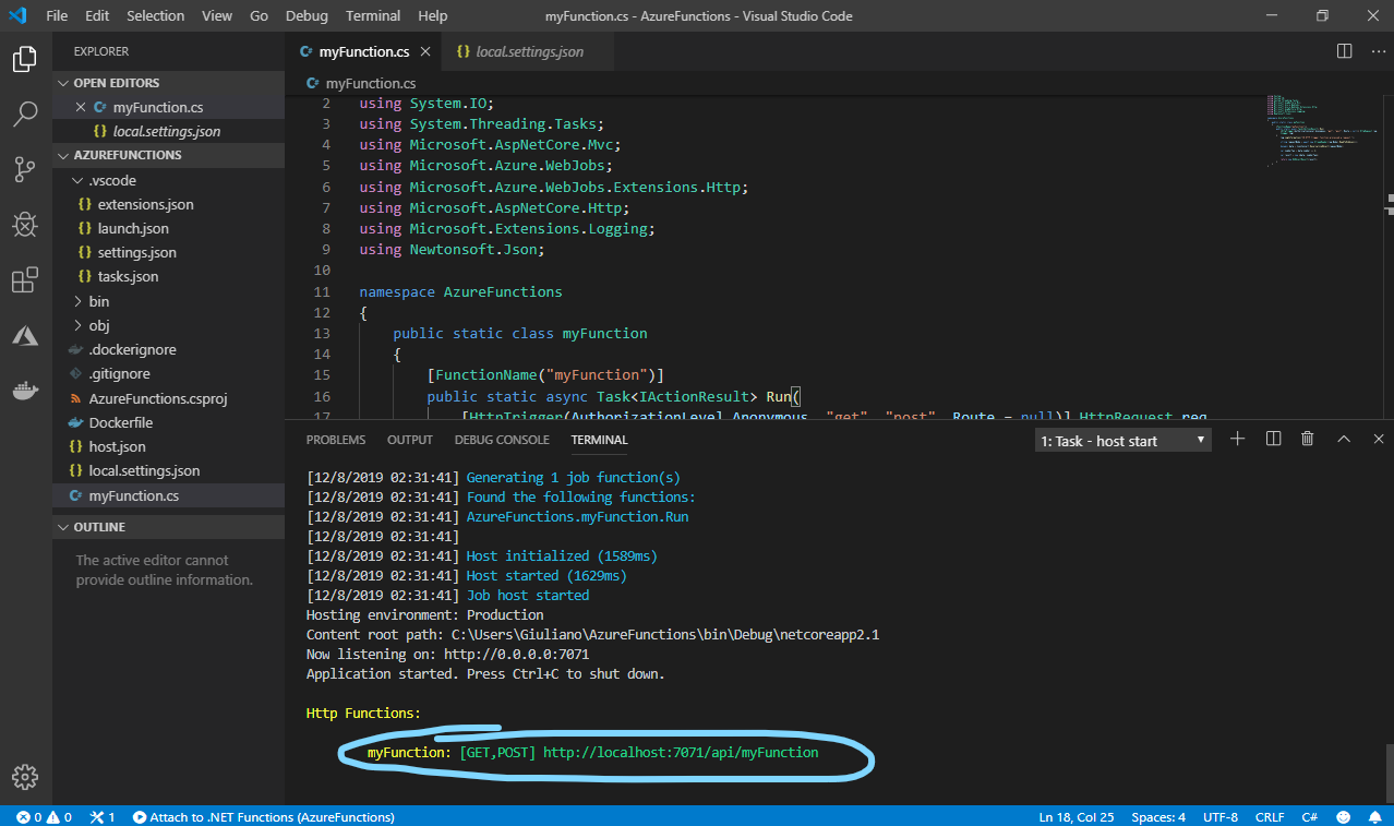 How to deploy Azure Functions into a Docker Container | by Giuliano ...