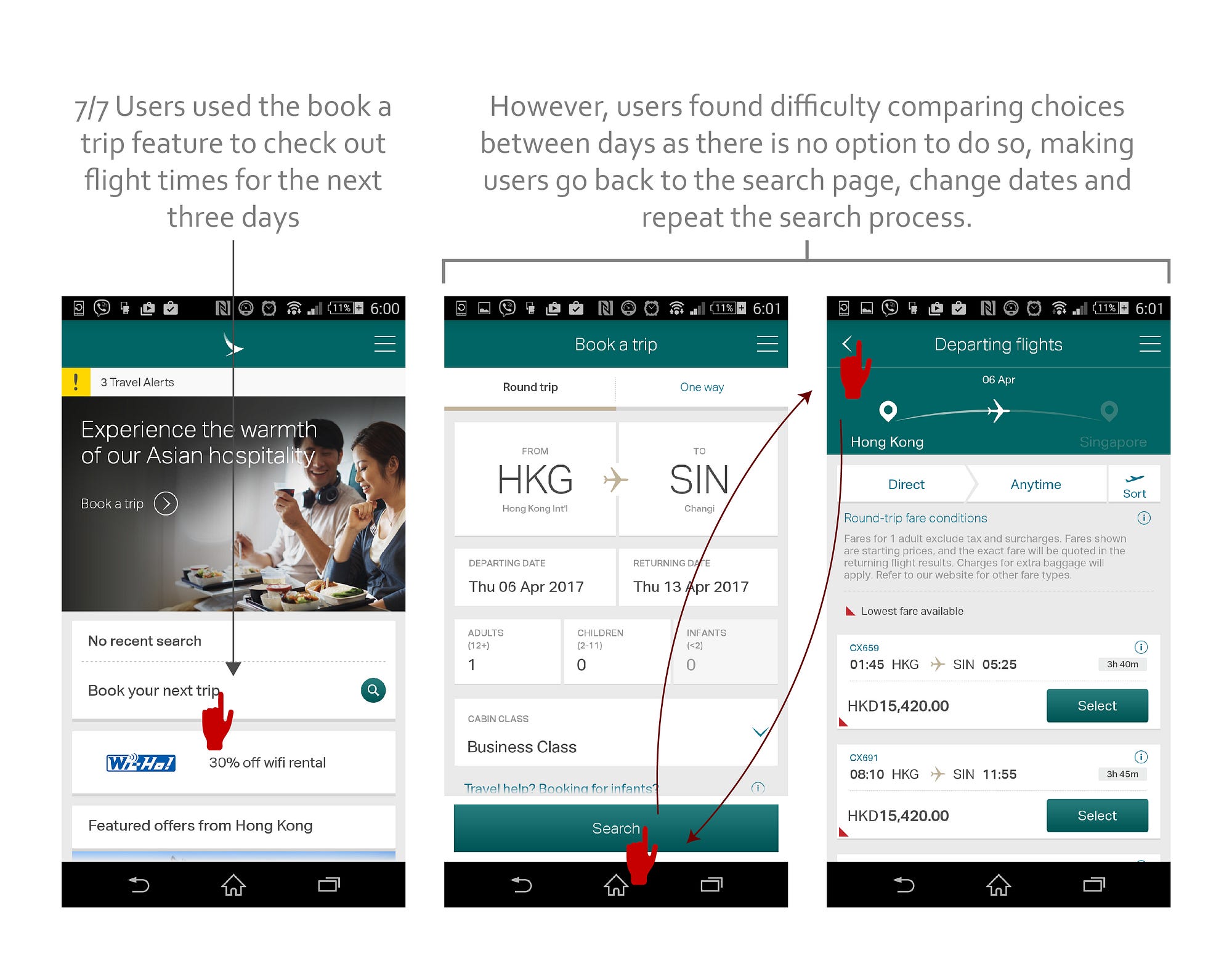 Redesigning the Cathay Pacific app’s Flight Status feature and Book a ...