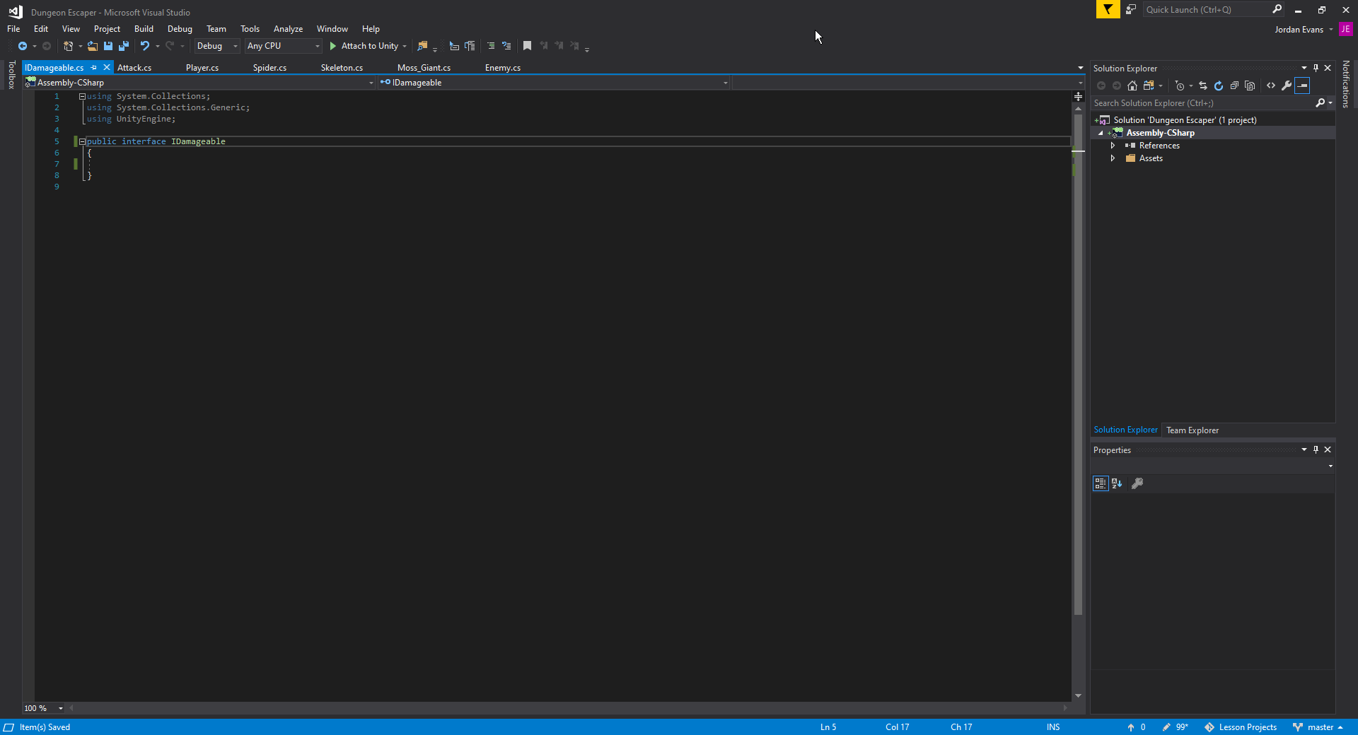IDamagable Interface Setup in Unity | by Jordan Evans | Nerd For Tech | Oct, 2021 | Medium
