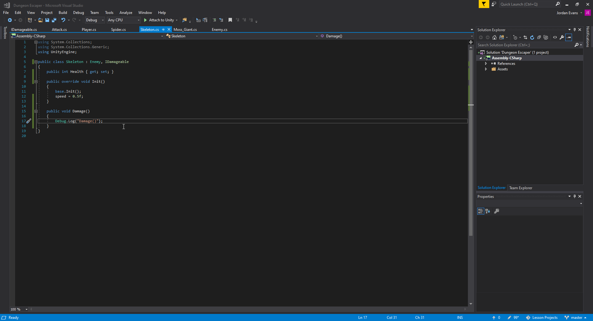 IDamagable Interface Setup in Unity | by Jordan Evans | Nerd For Tech | Oct, 2021 | Medium