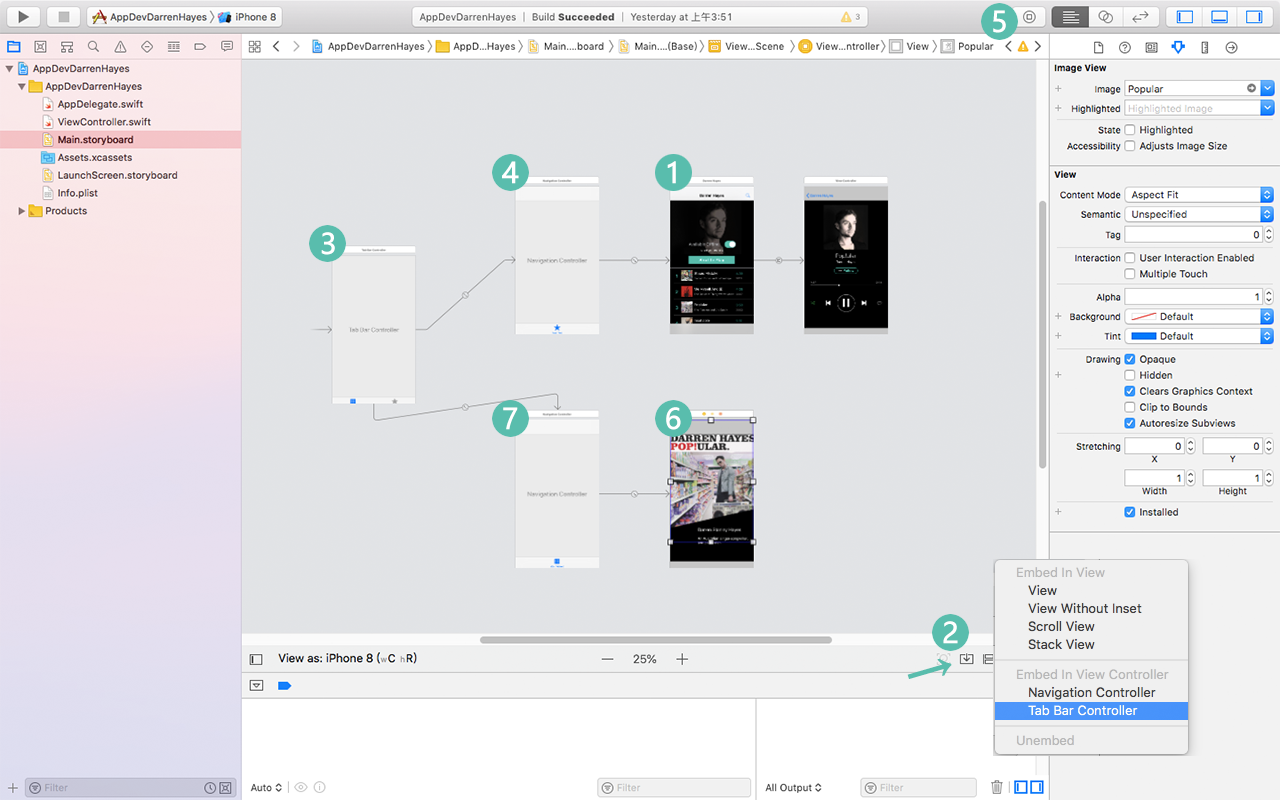 [AppDev] #5 運用navigation controller、tab bar與table controller為Darren Hayes做App | by 陳亭勻 (Selena ...