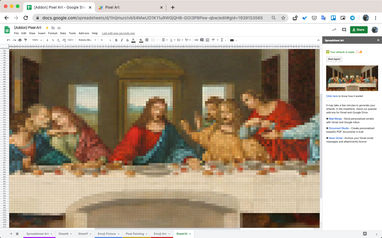 Spreadsheet Artist. Use the Pixel Art add-on for Google… | by Amit ...
