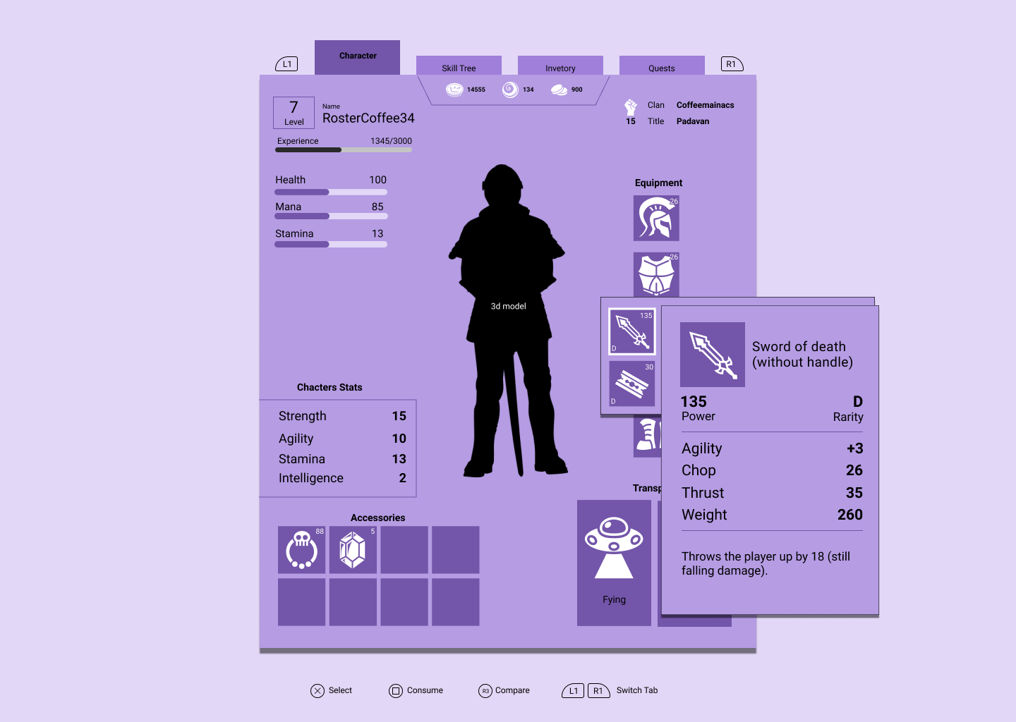 Game UX — creating new RPG character screen for a console game | by ...
