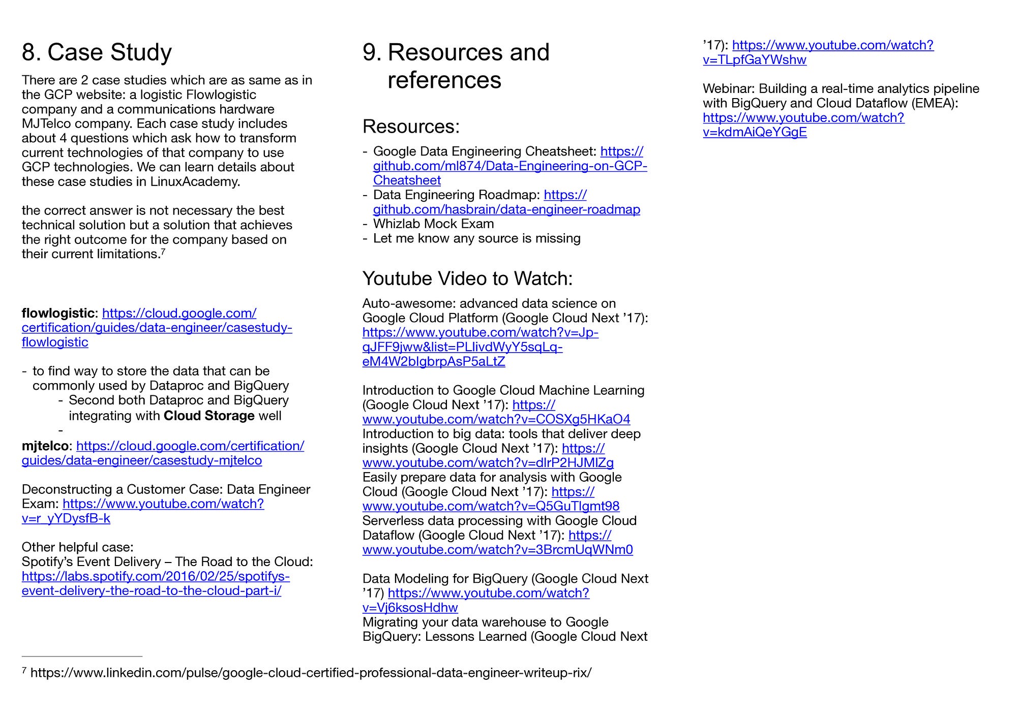 Google Cloud Professional Data Engineer Certification— my personal ...