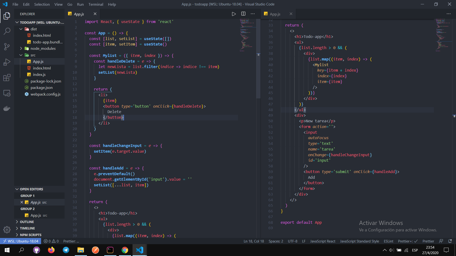 Super simple Todo-App /React/ hooks and webpack | by leonardo | Medium