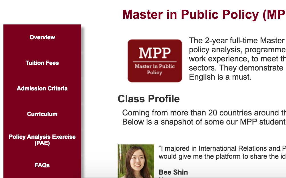 Redesigning of LKYSPP Website. A school website- a place where people ...