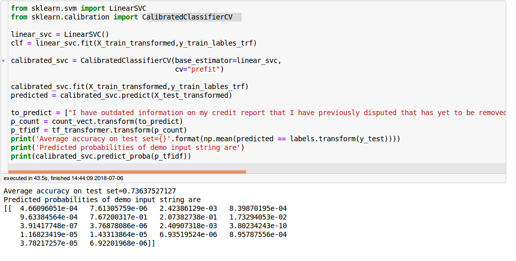 Multi-Class Text Classification with Probability Prediction for each Class using LinearSVC in ...