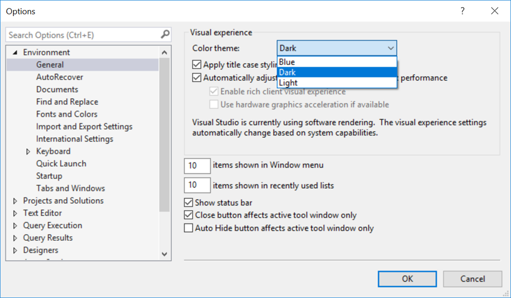 How to Enable Dark Theme for SQL Server Management Studio