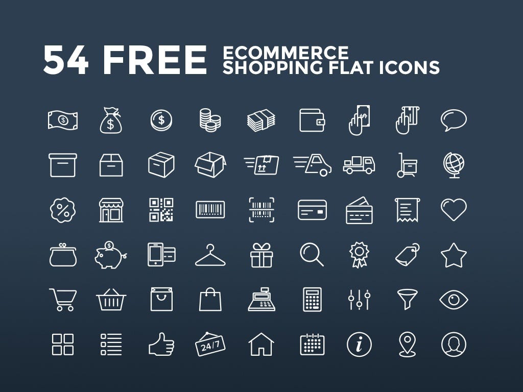 Free Ecommerce Icons (Pack of 54 icons) | by Alex Ionescu ...