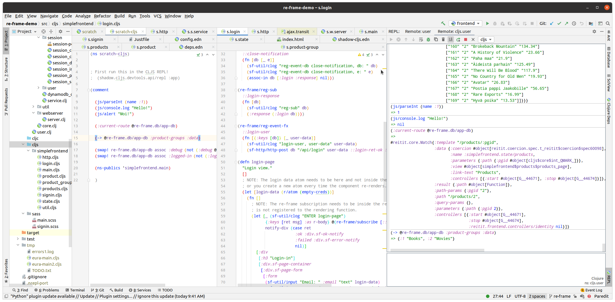 clojurescript reframe