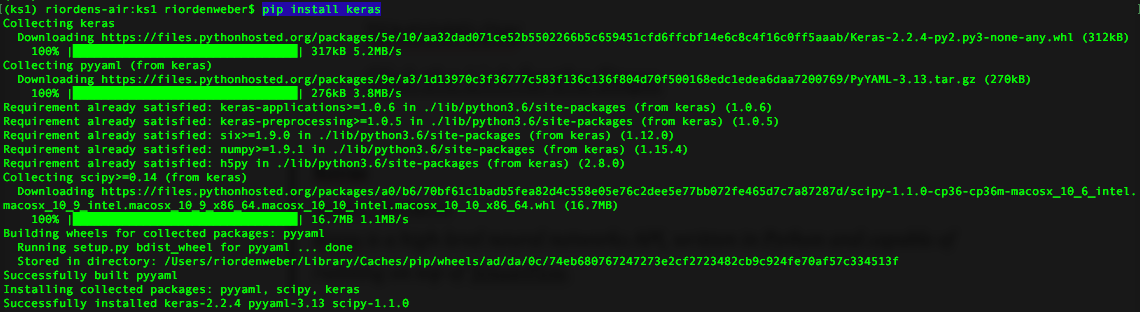 Macos Mojave Install Tensorflow And Keras For Deep