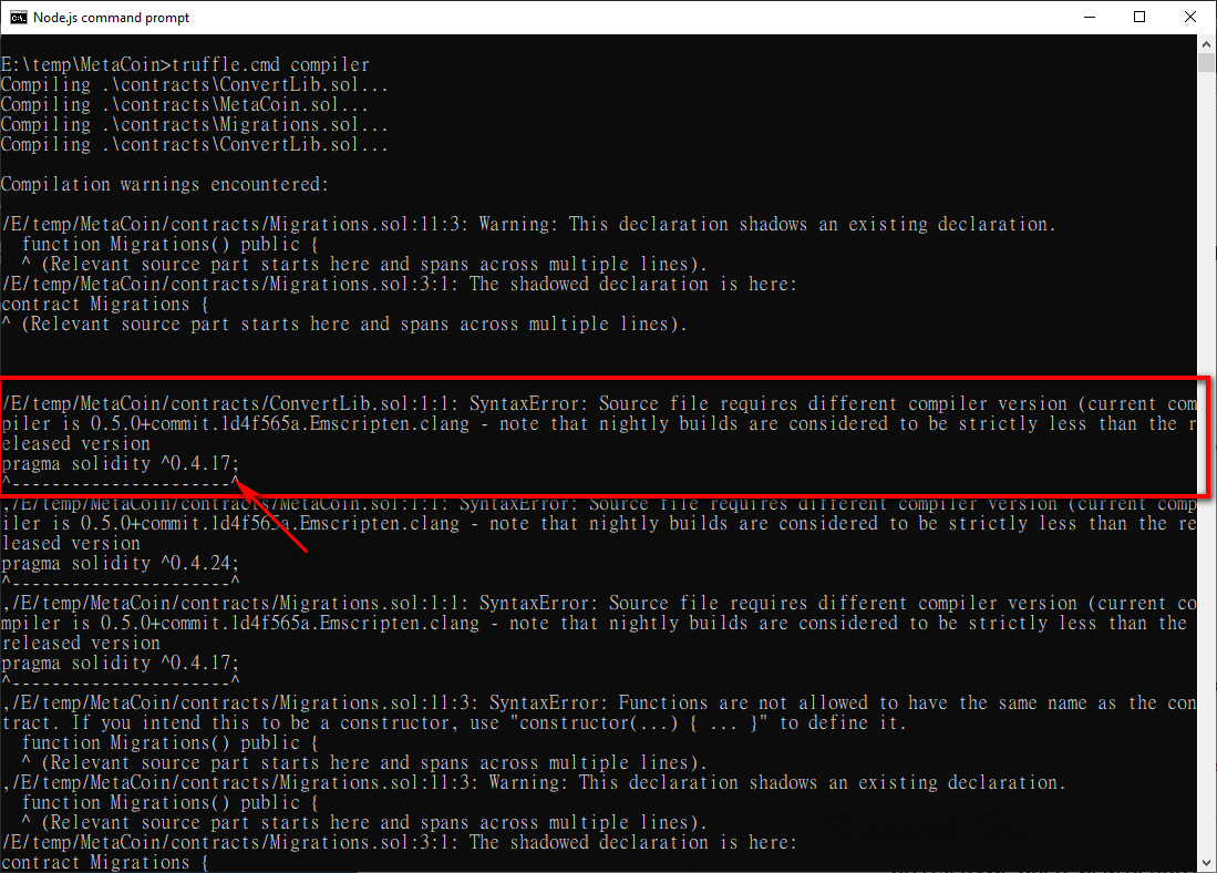 Truffle issue :Different Solidity version in truffle | by 胡家維 Hu Kenneth | Singapore Blockchain ...