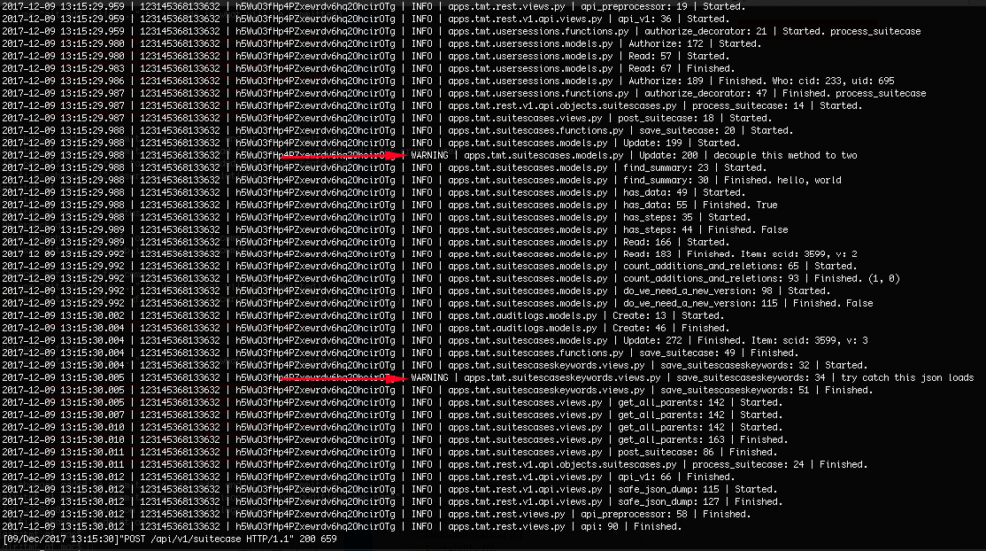 Replace TODO comments in your code with WARNING log messages maybe ...