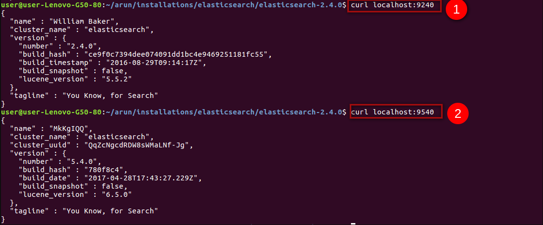 Elasticsearch multiple instances and head (plugin) familiarization