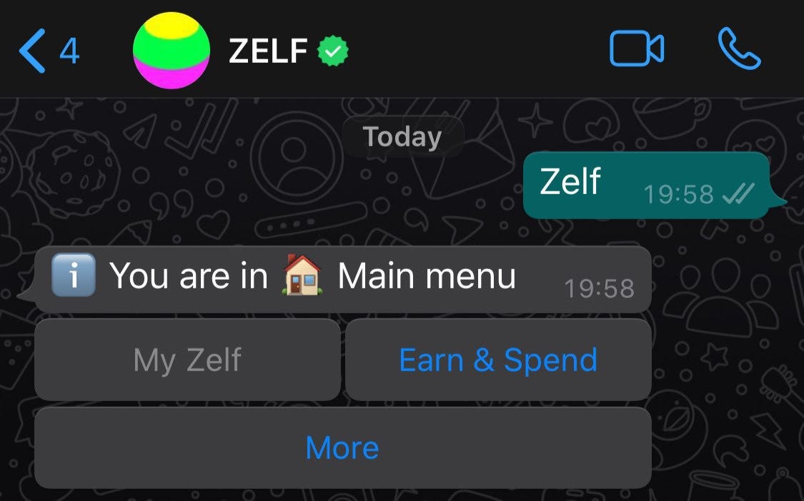 ZELF Update: banking buttons in WhatsApp and new menu structure | by ...