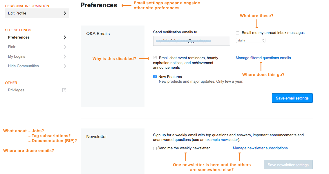 Designing a Better Email Preference Center - Stack Overflow Design - Medium