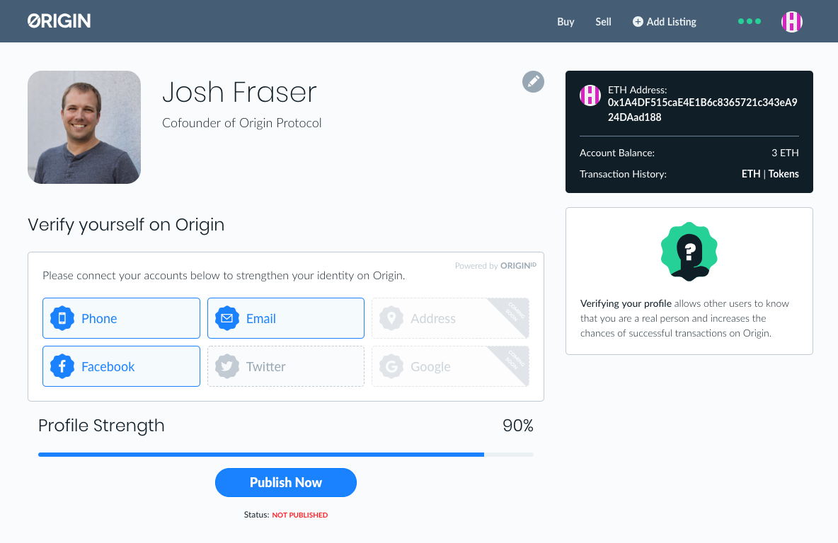 Origin DApp gets ERC 725 Identity, Transaction Steps, Escrow, and Reviews | by Stan James ...