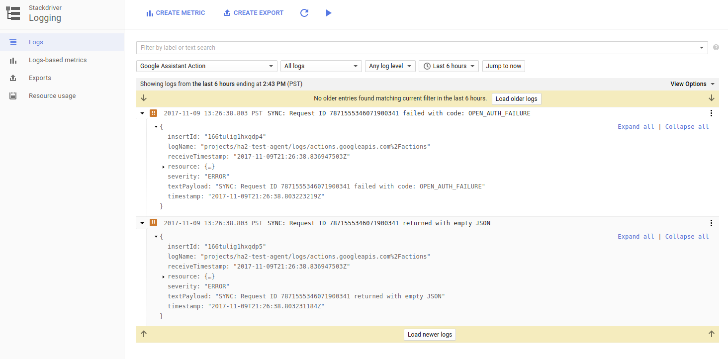 How to connect Stackdriver to your smart home server for error logging