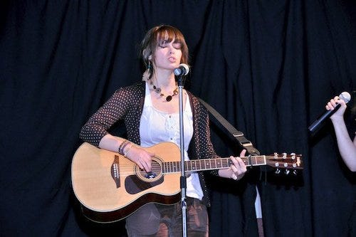 People following lady abacus