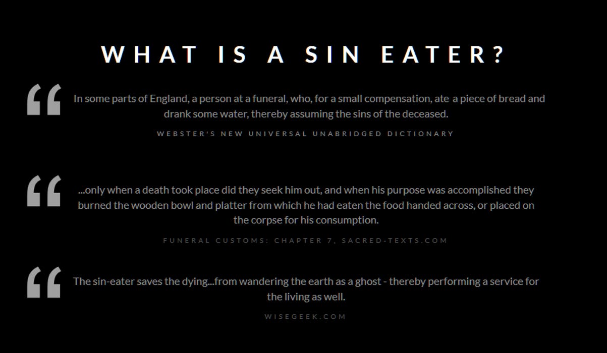Saving ghosts -> The Sin-eater. a virtual memorial (Part I) | by amy ...