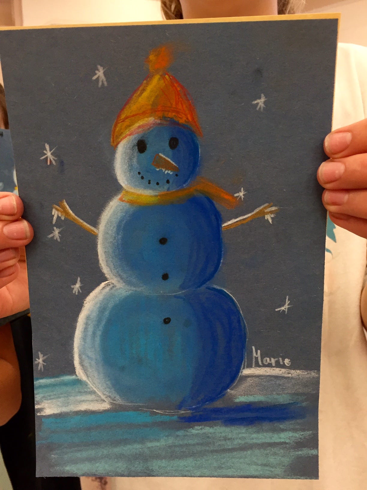 Winter Winner Chalk Pastel Snowman Krista Schumacher Medium