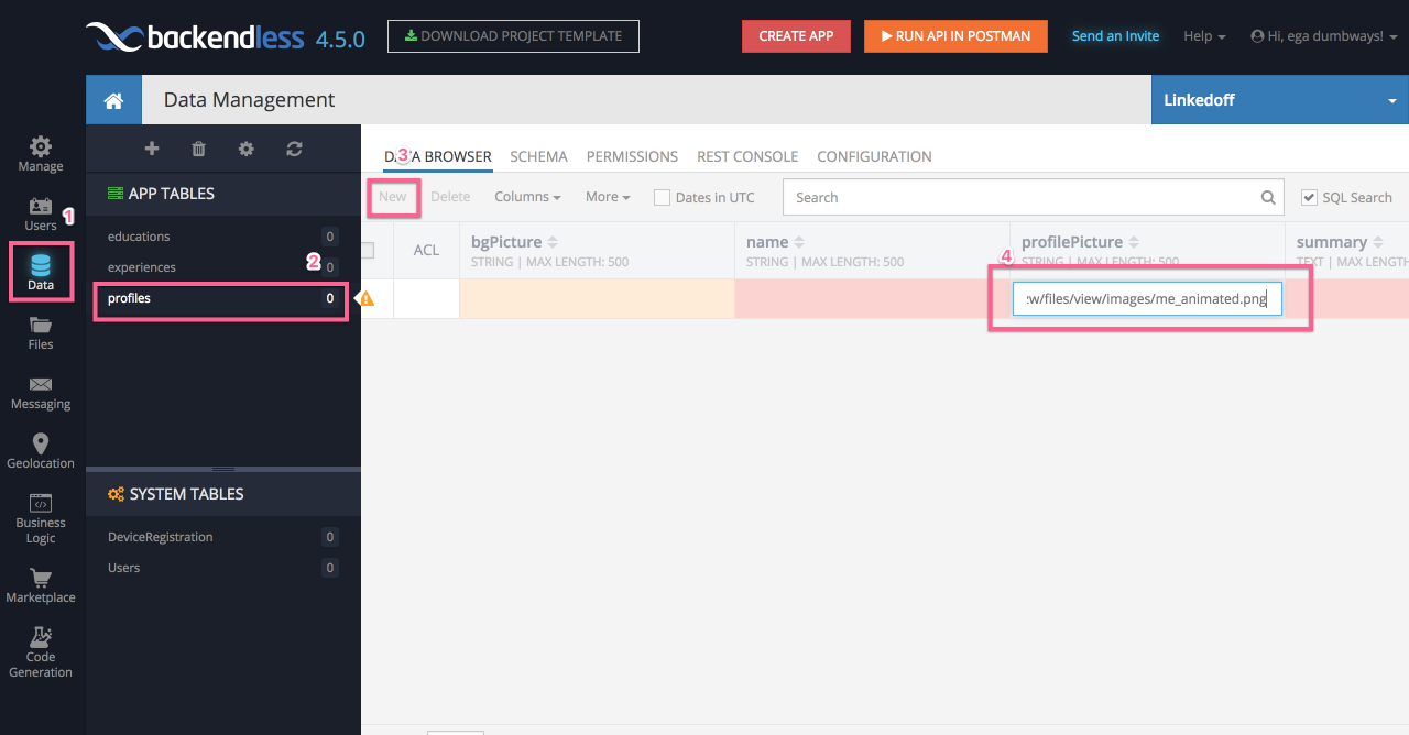 Build Linkedoff Using React Native Redux And Backendless — Part 3 Backendless Setup By Ega