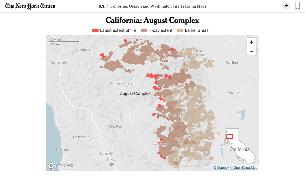 New York Times: Fire Tracking Maps | by Mapbox | maps for developers
