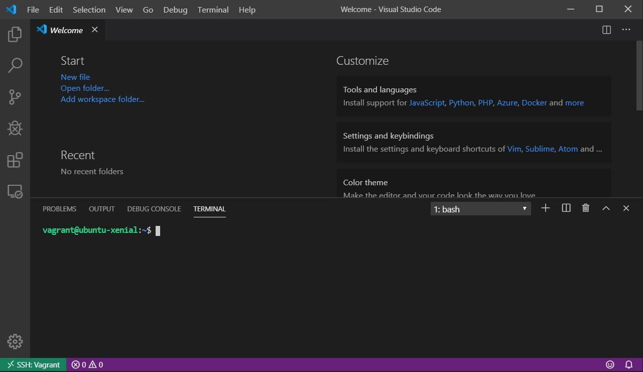 Connect Visual Studio Code with Vagrant in your local machine