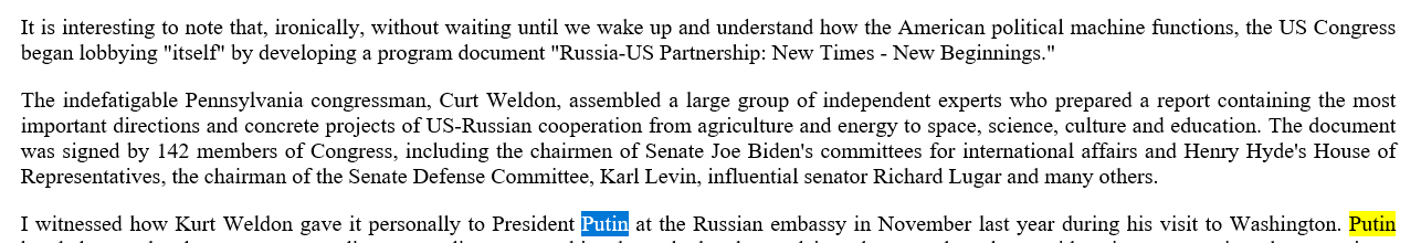 Curt Weldon: Putin’s first congressman | by Patrick Simpson | The Stern ...