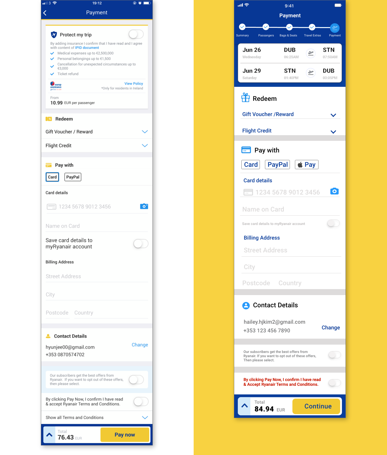 Ryanair Mobile App: Redesigning Booking Process | by Hailey Kim | Medium