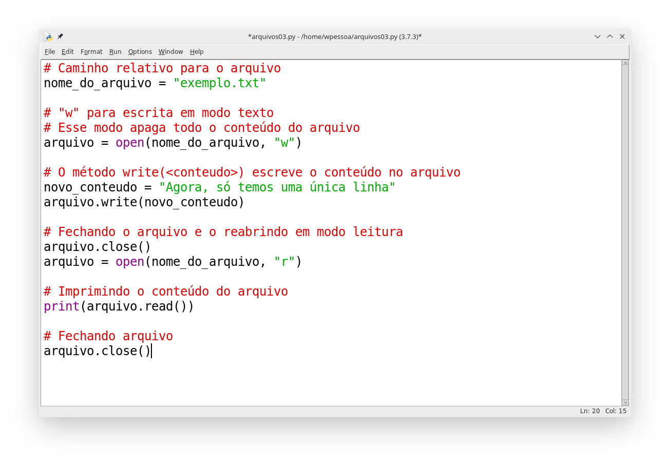 Arquivos. Leitura e Escrita de Arquivos | by Willian Pessoa | Reflexão ...