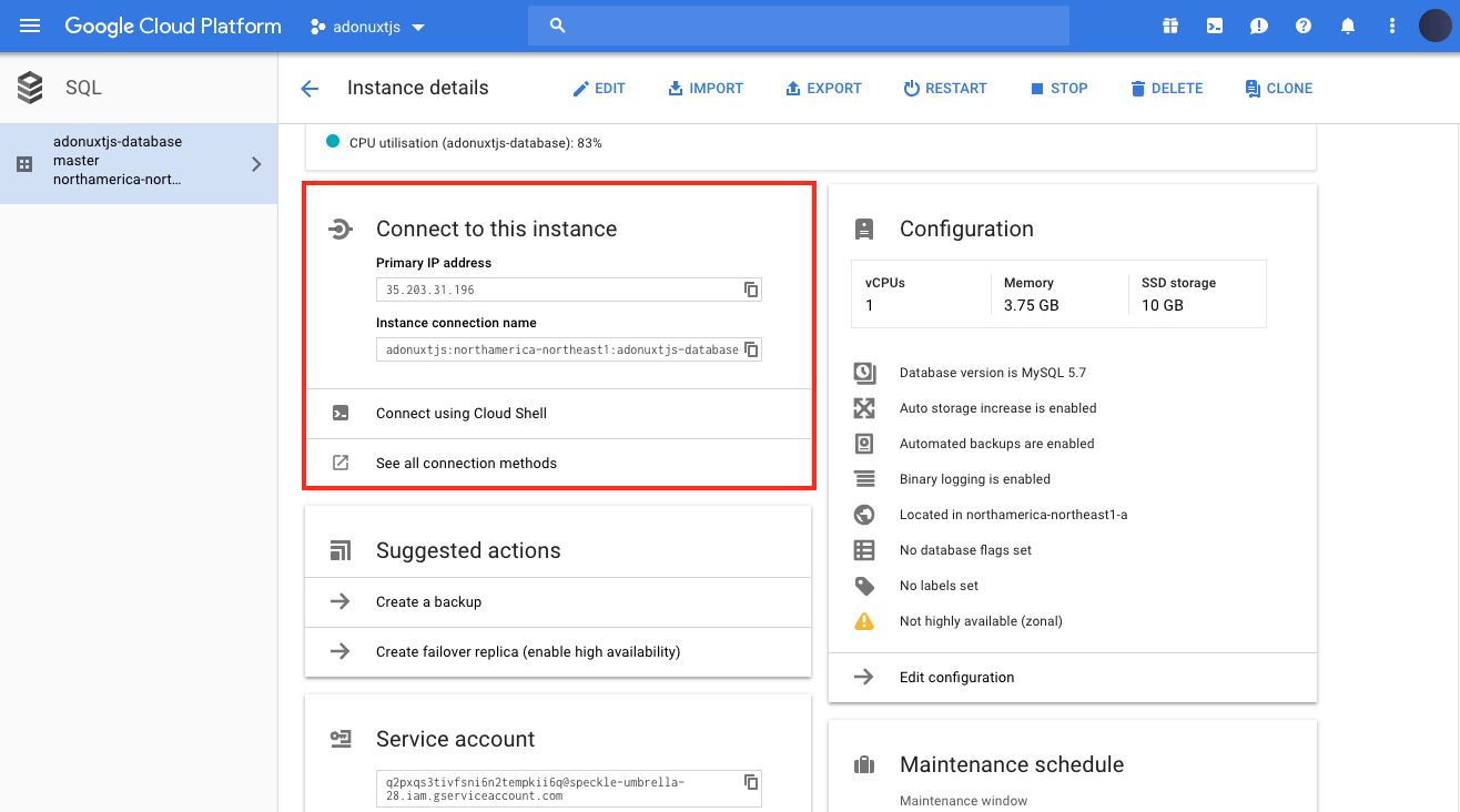 How to deploy a SSR AdonisJs / Nuxt.js app on Google App Engine and Google Cloud SQL | by ...