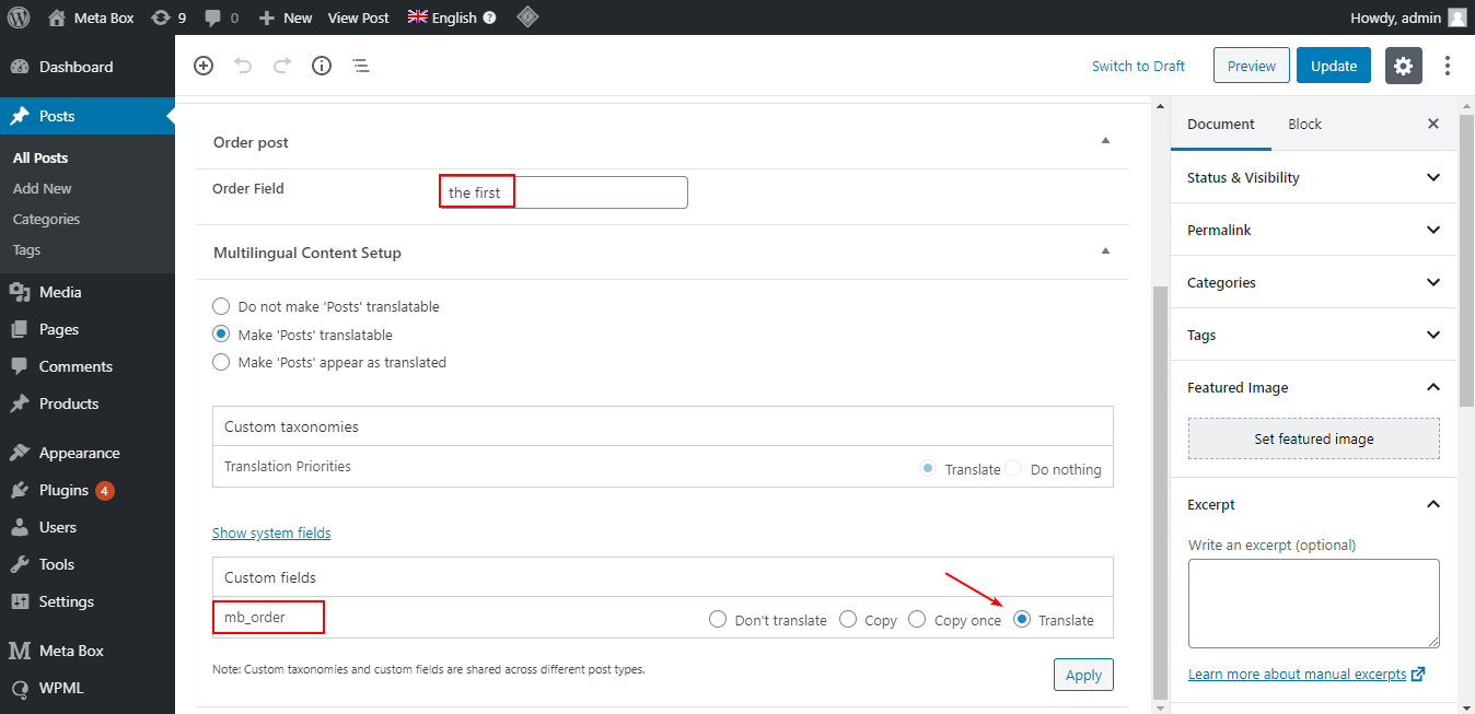 How to Translate Custom Fields with WPML | by Janessa Tran | Meta Box | Medium