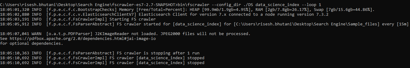 Building a basic Search Engine using Elasticsearch & fscrawler