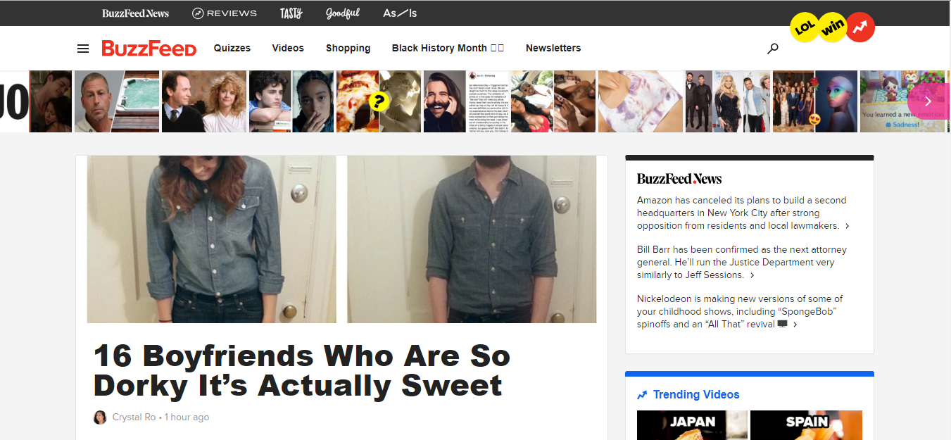 Design Critique of the Buzzfeed Website | by Simone Pimento | Medium