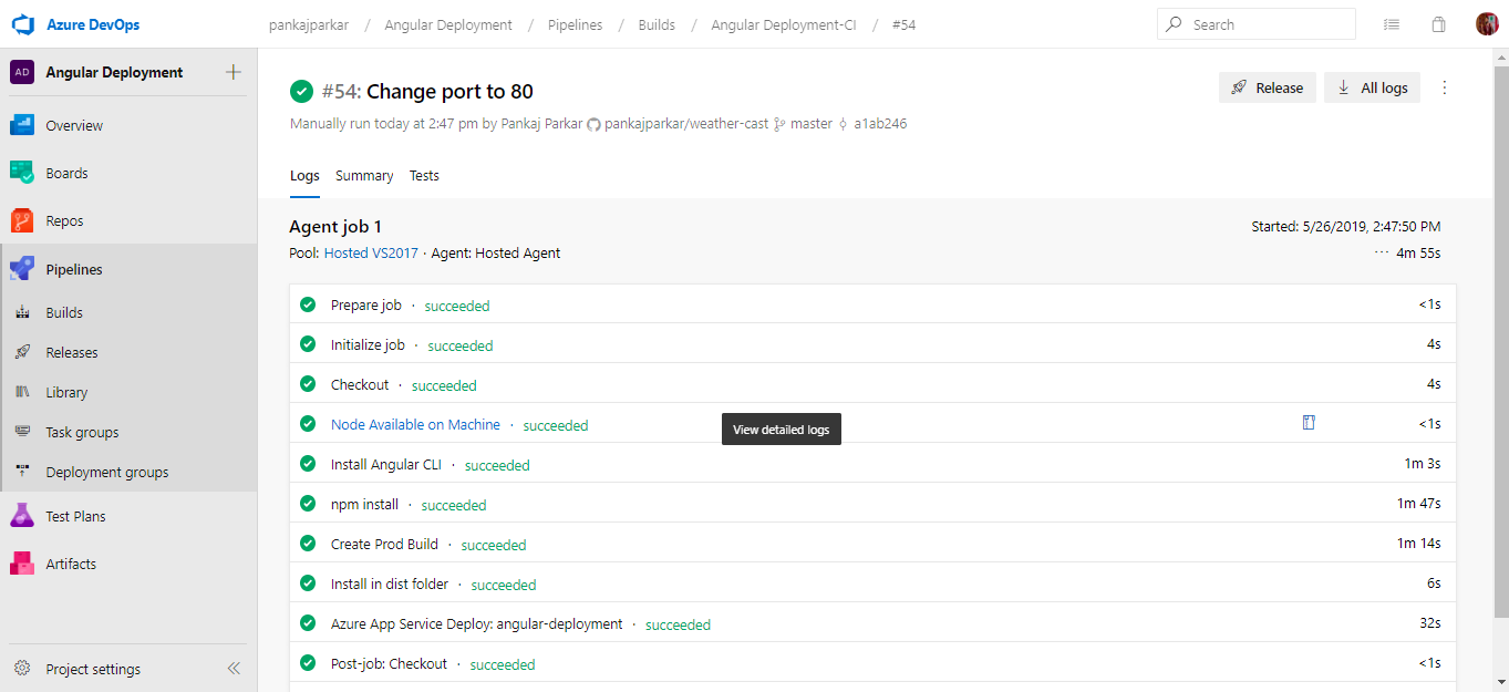 Angular on Azure — Part I. Using Azure Pipeline | by Pankaj Parkar ...